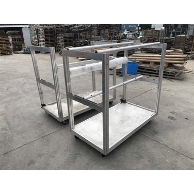 RACK 31X62X59 HAUT EN ALUMINIUM SUR ROULETTE