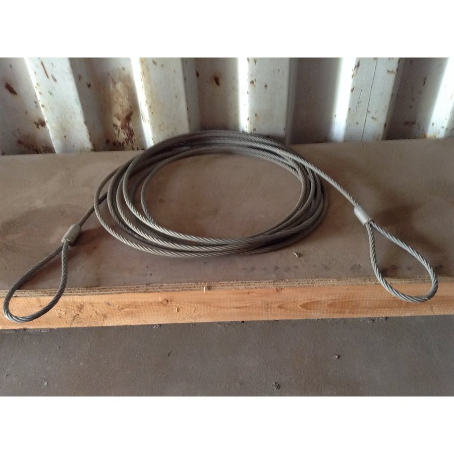 CABLE ACIER 5 / 16PO 30PI DE LONGUEUR AVEC OEILLET ($ / LBS)