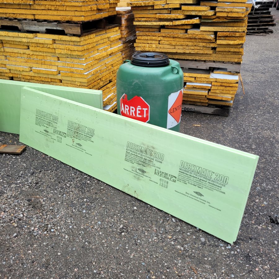 ISOLANT STYROFOAM 24 X 96 X 1.5PO EPAIS USAGÉ ($ / PI2)